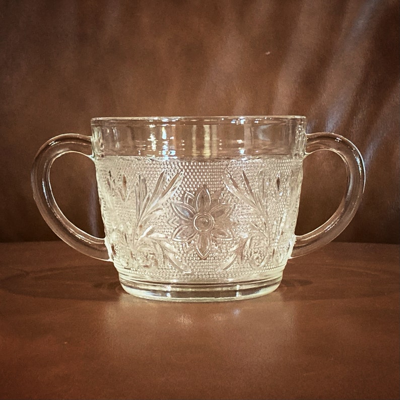 Vintage Anchor Hocking Sandwich Pattern Glass Sugar Bowl & Creamer - Etsy