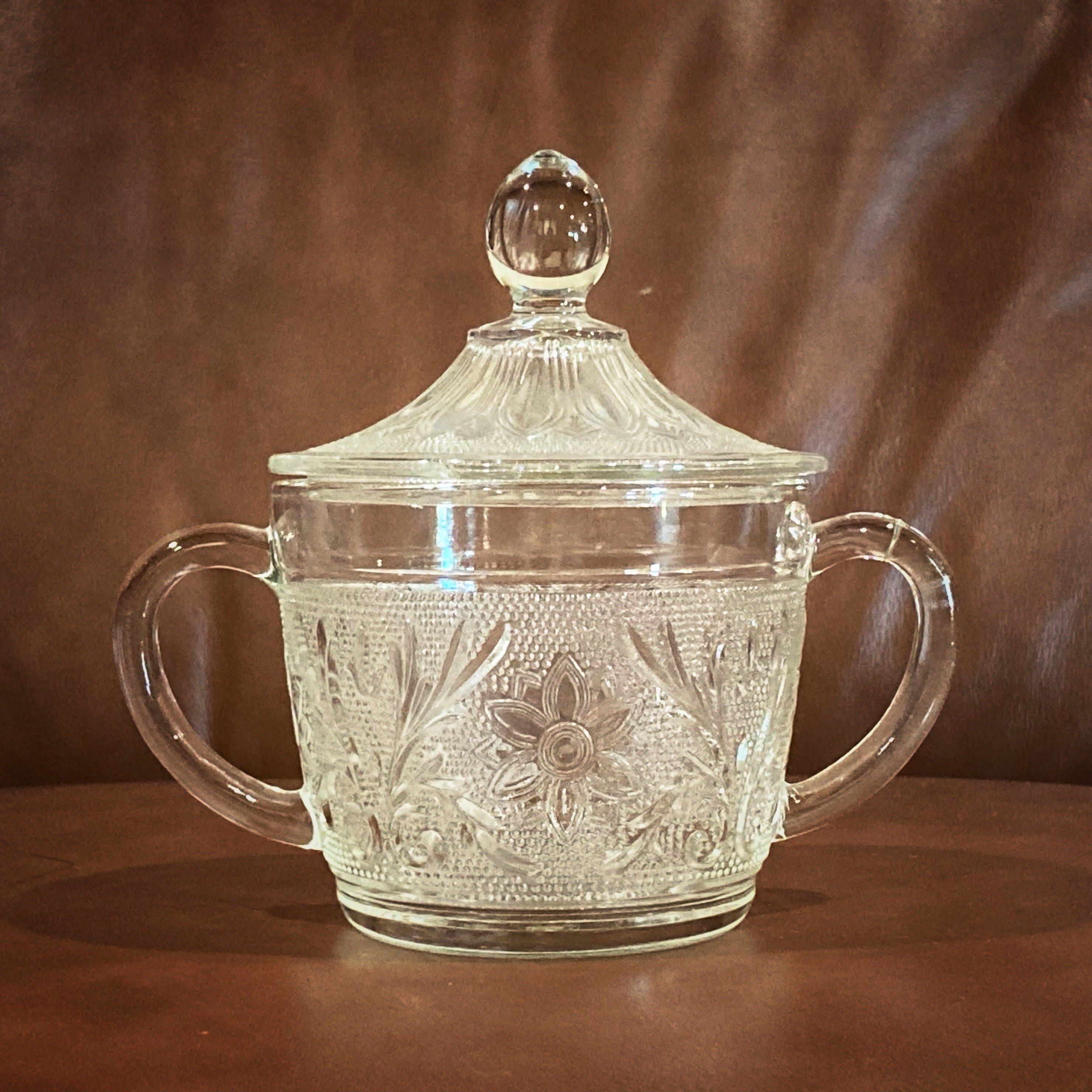 Vintage Anchor Hocking Sandwich Pattern Glass Sugar Bowl & Creamer - Etsy
