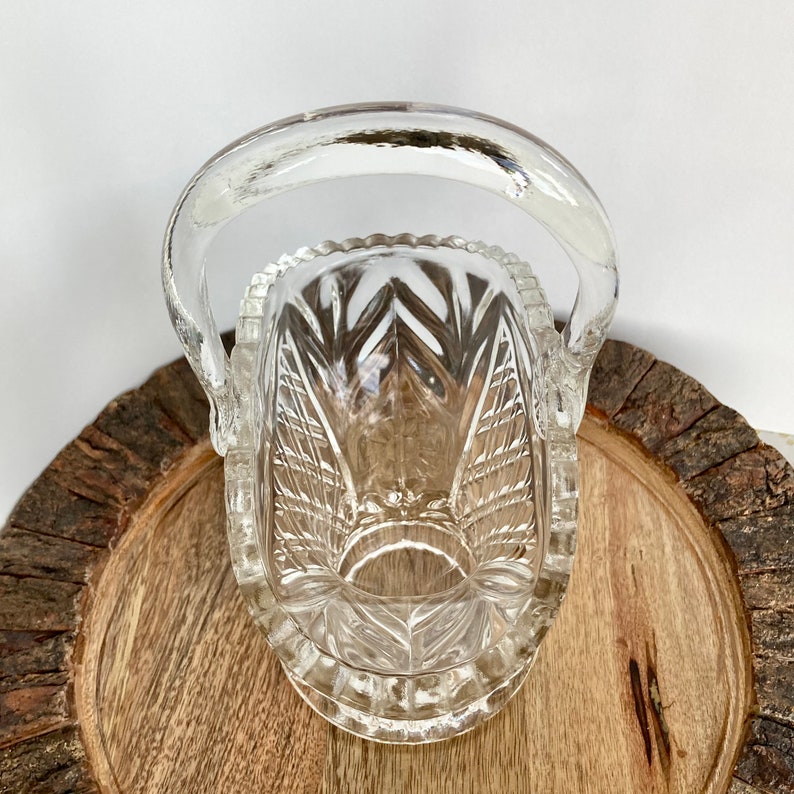 Vintage Princess House Floral Diamond Pressed Glass Basket - Etsy