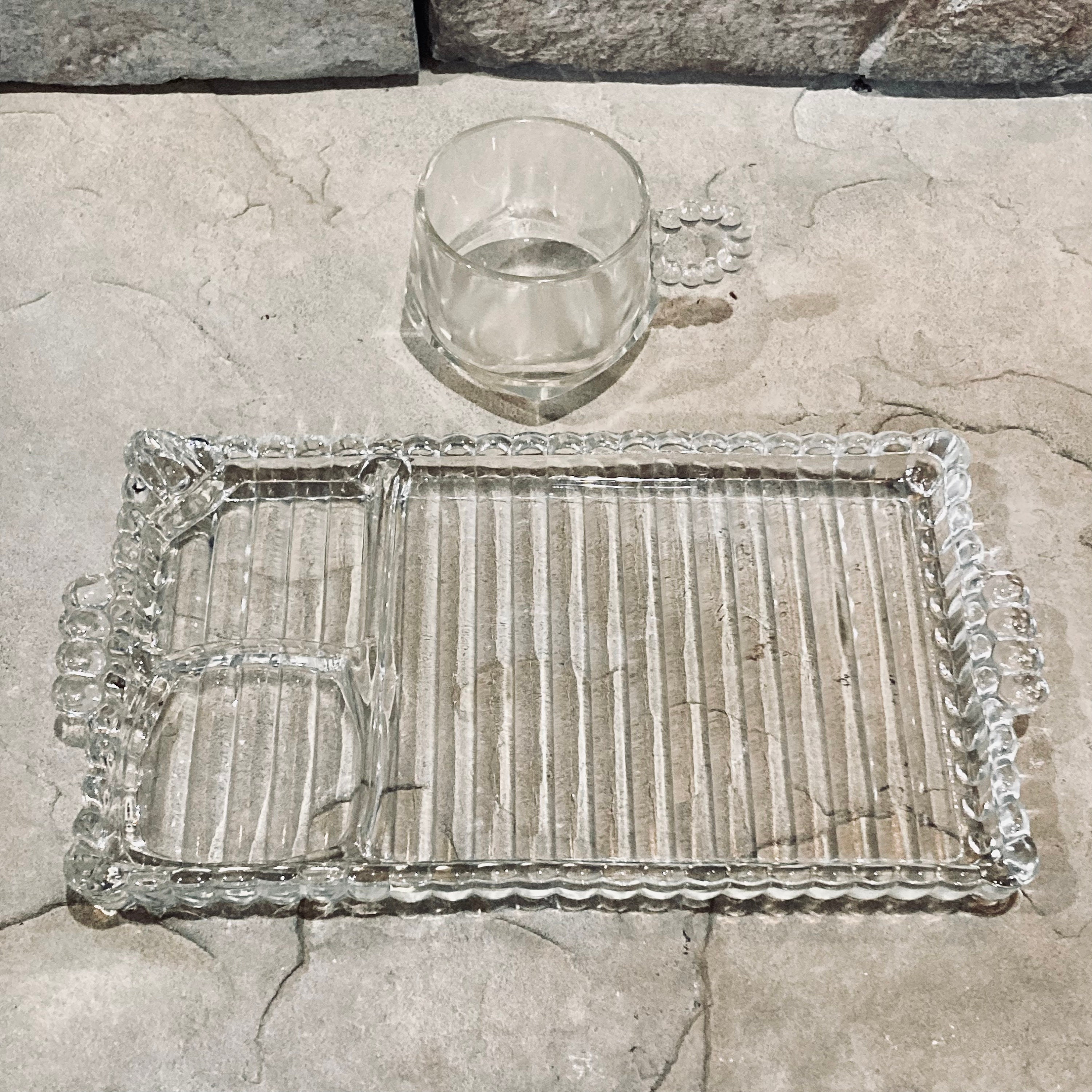 Vintage Rib and Ball Design Hazel Atlas Luncheon Plates and Matching ...