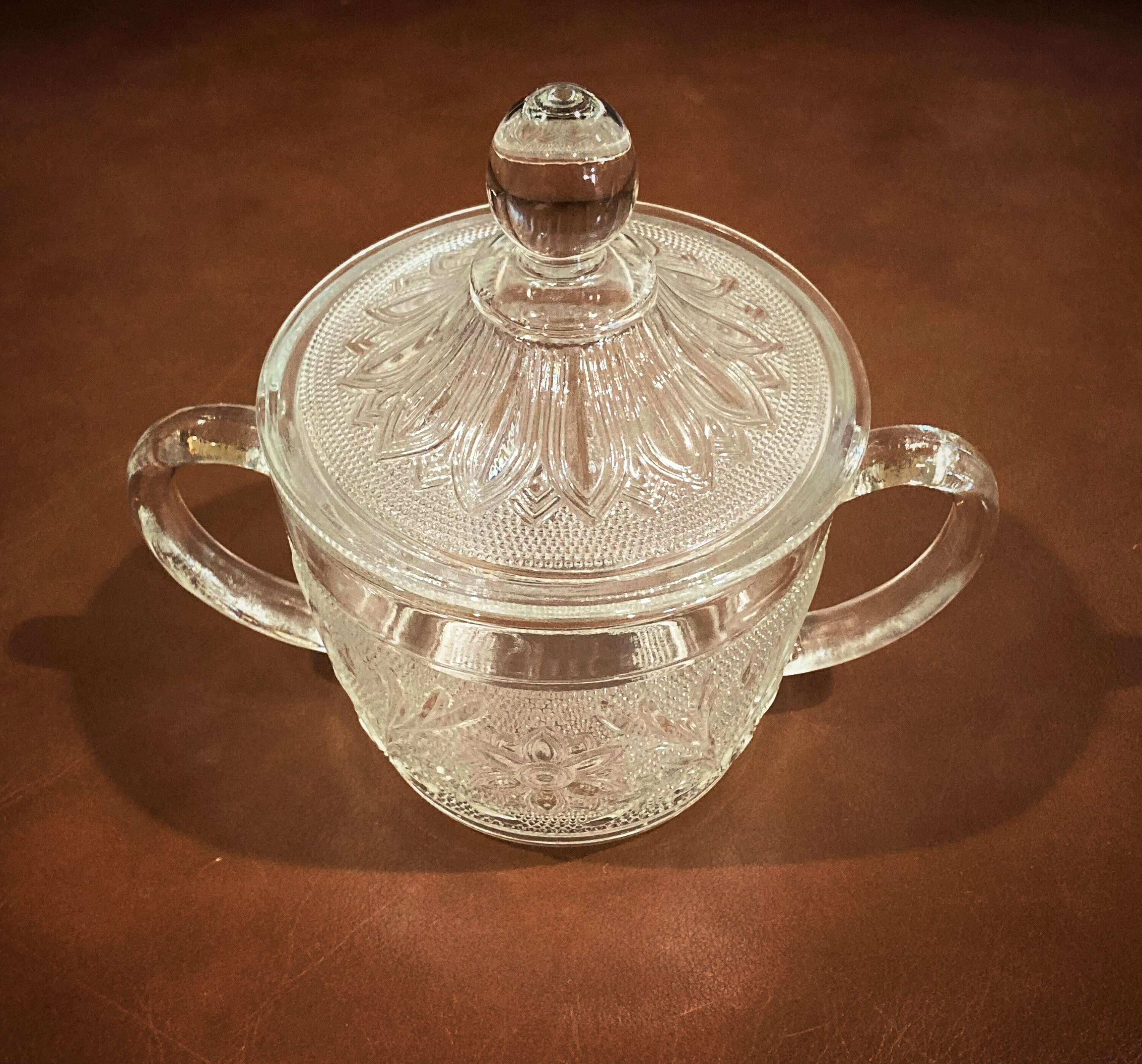 Vintage Anchor Hocking Sandwich Pattern Glass Sugar Bowl & Creamer - Etsy
