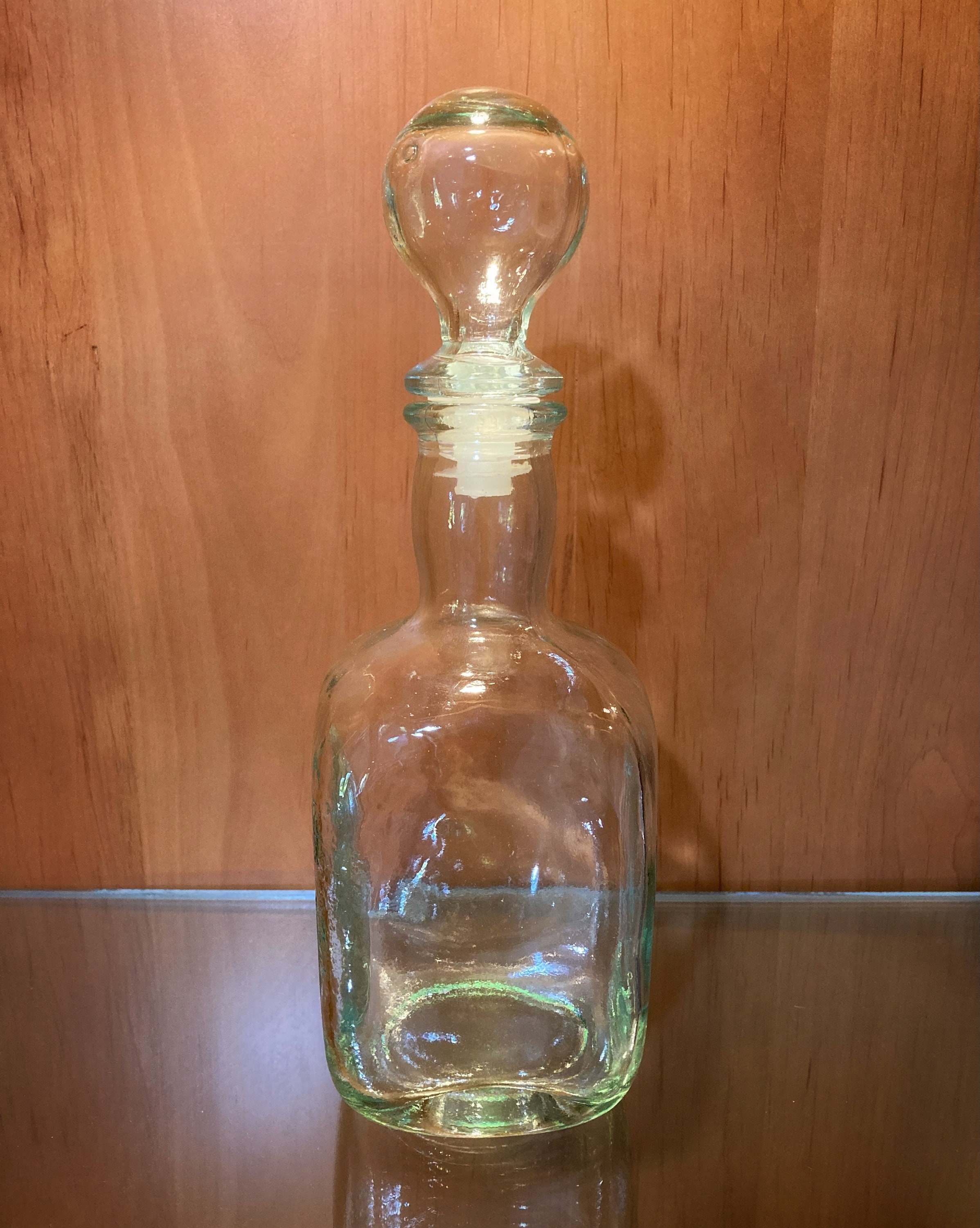 Vintage Recycled Glass Block Decanter - Etsy