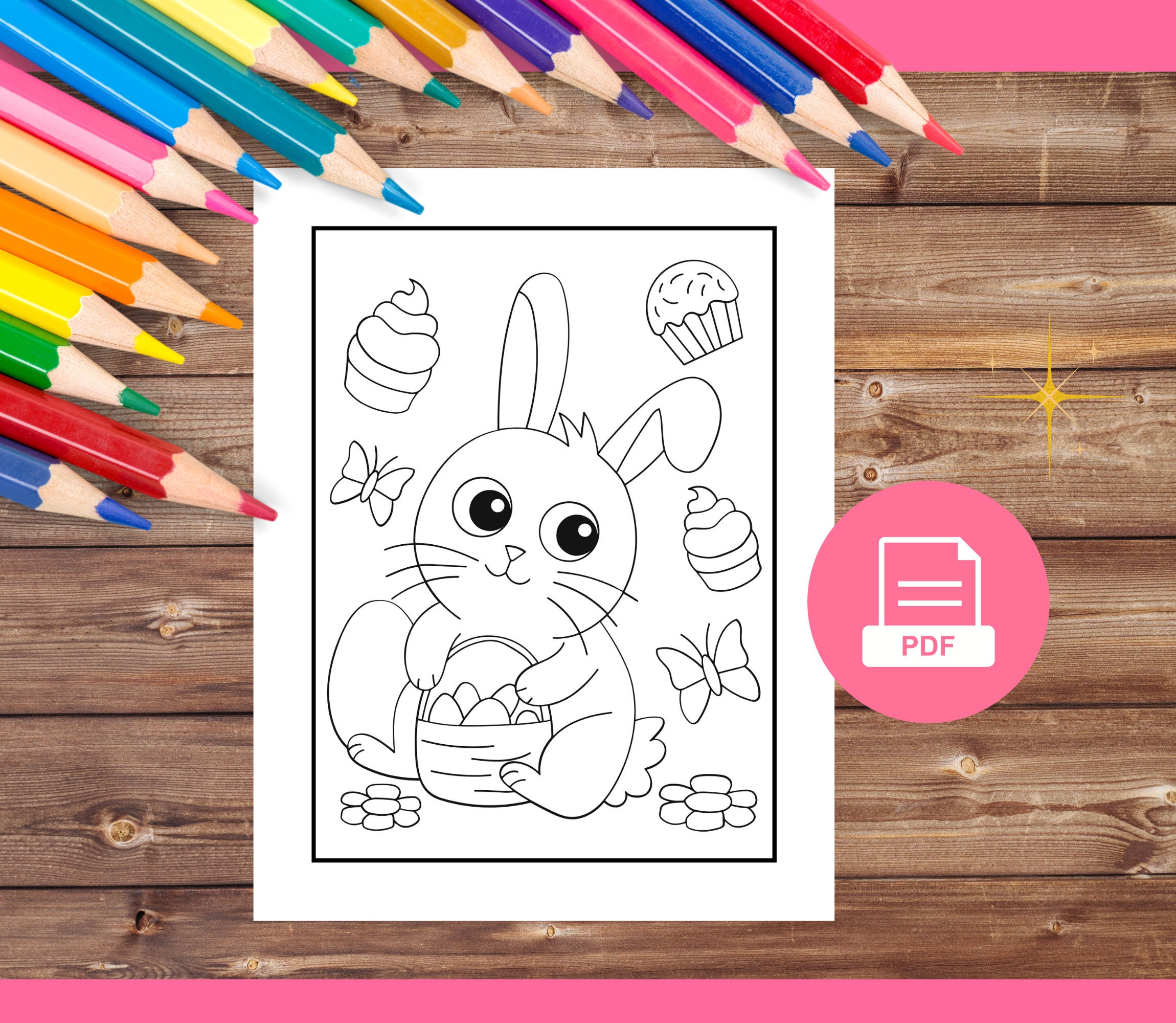 Easter Coloring Pages PDF Easy Coloring Sheets for Kids and Teenagers ...
