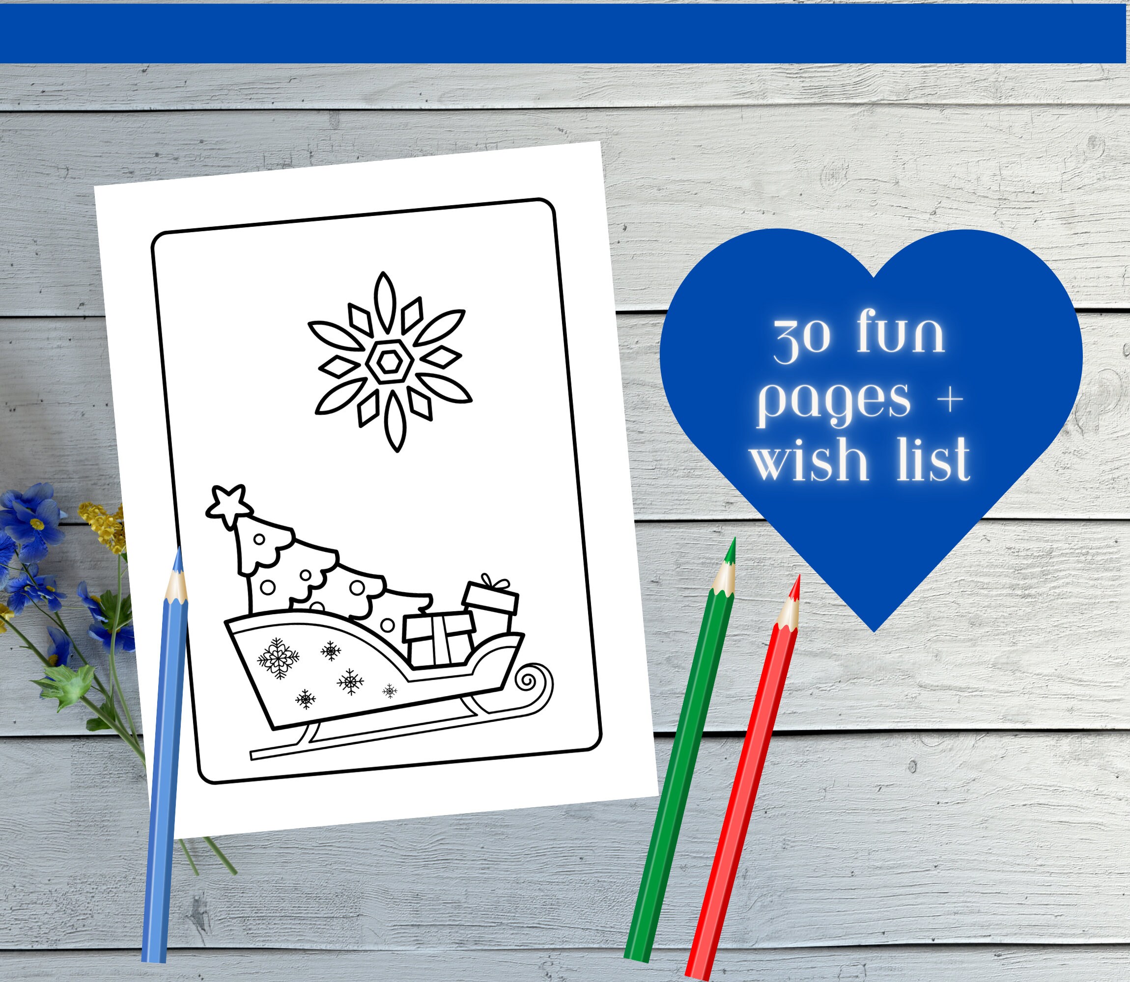 Christmas Coloring Book for Toddlers INSTANT DOWNLOAD 30 Fun & Simple ...