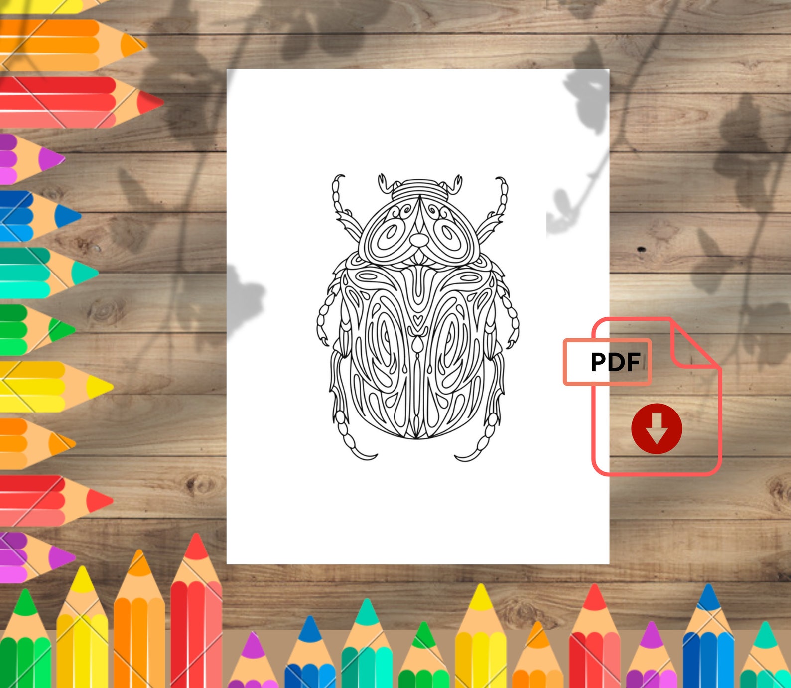 Bug Mandala Coloring Book PDF for All Ages - Simple and Intricate ...