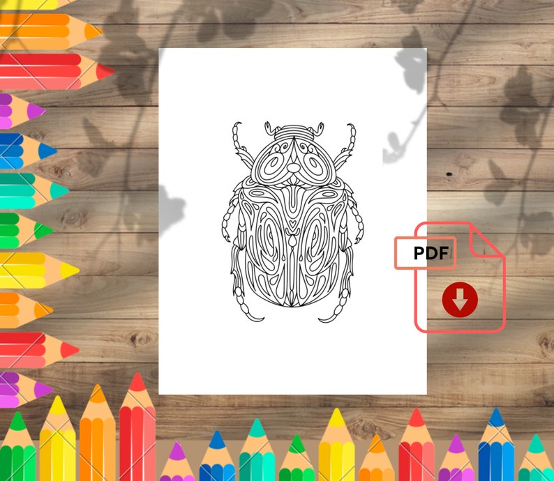 Bug Mandala Coloring Pages PDF for All Ages Simple and Intricate ...
