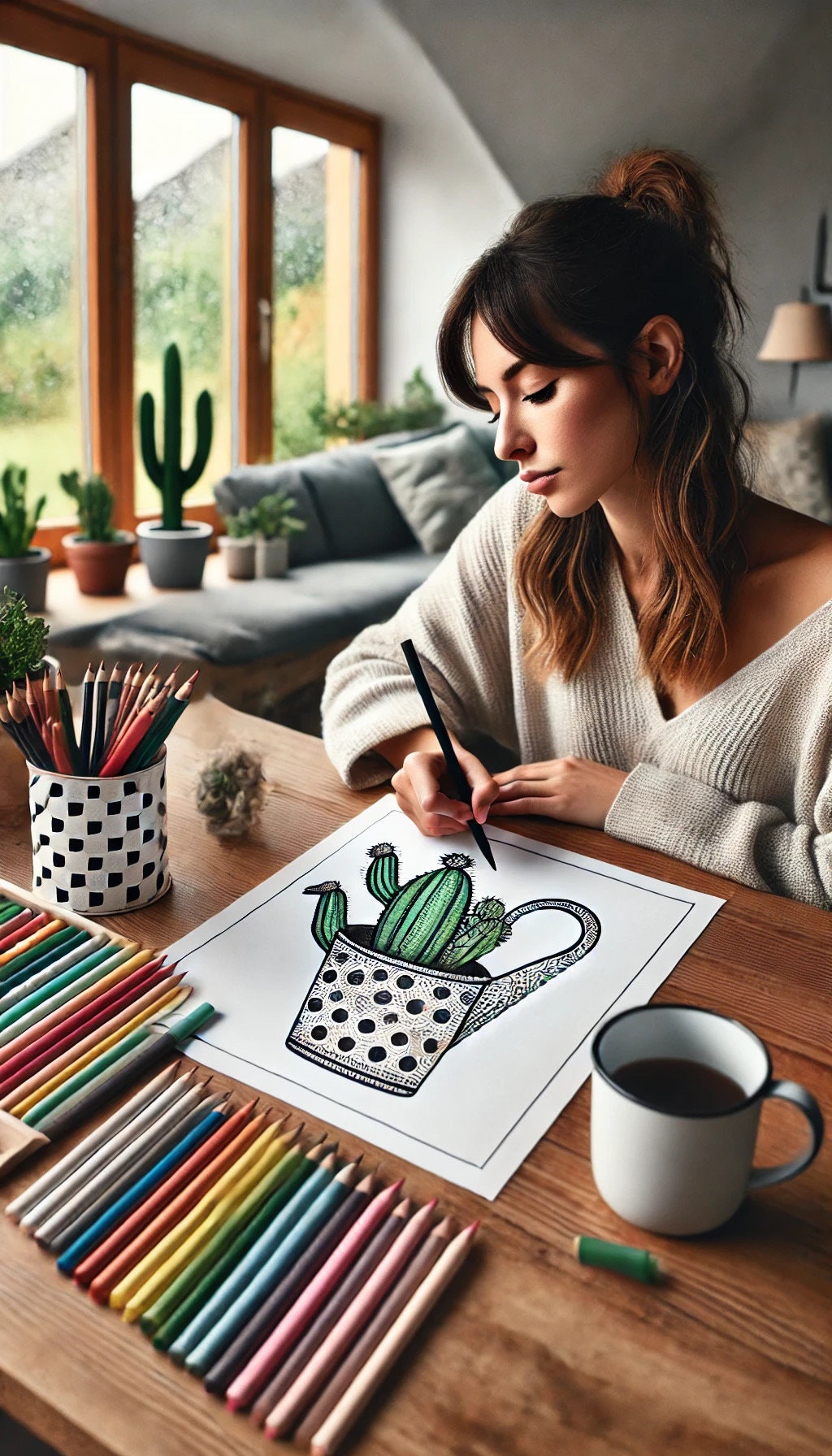 Floral Cactus & Succulent Coloring Gages, Printable PDF, Botanical ...