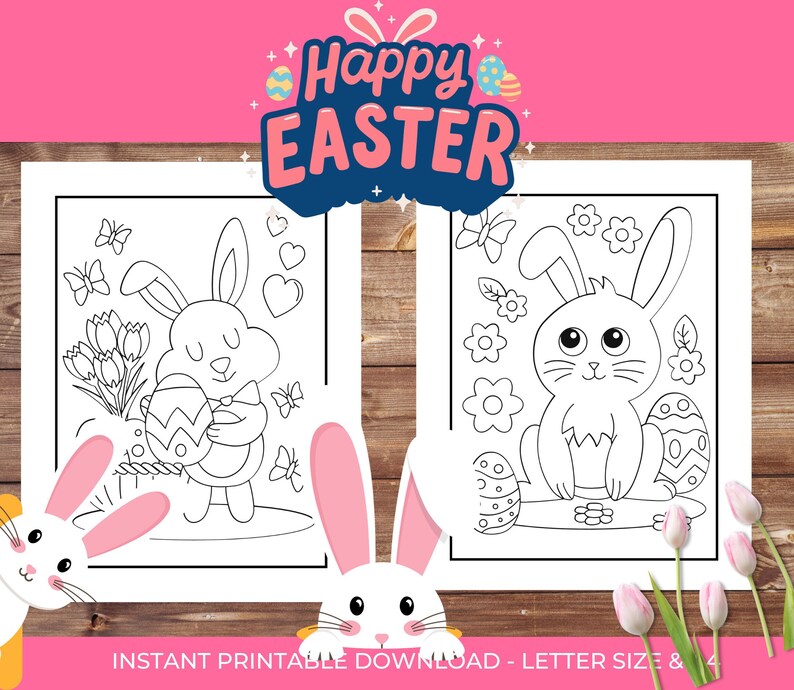 Easter Coloring Pages PDF - Easy Coloring Sheets for Kids and Teenagers ...