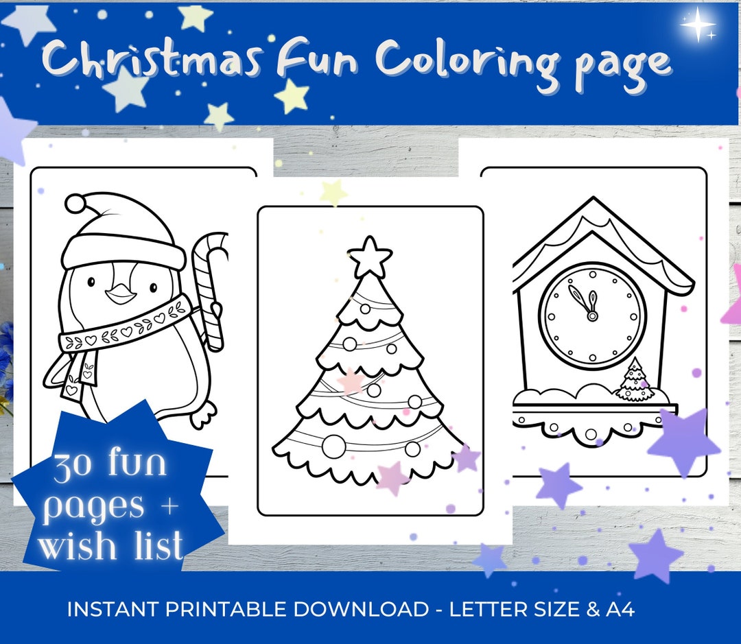 Christmas Coloring Book for Toddlers, Printable Coloring Page for Kids ...
