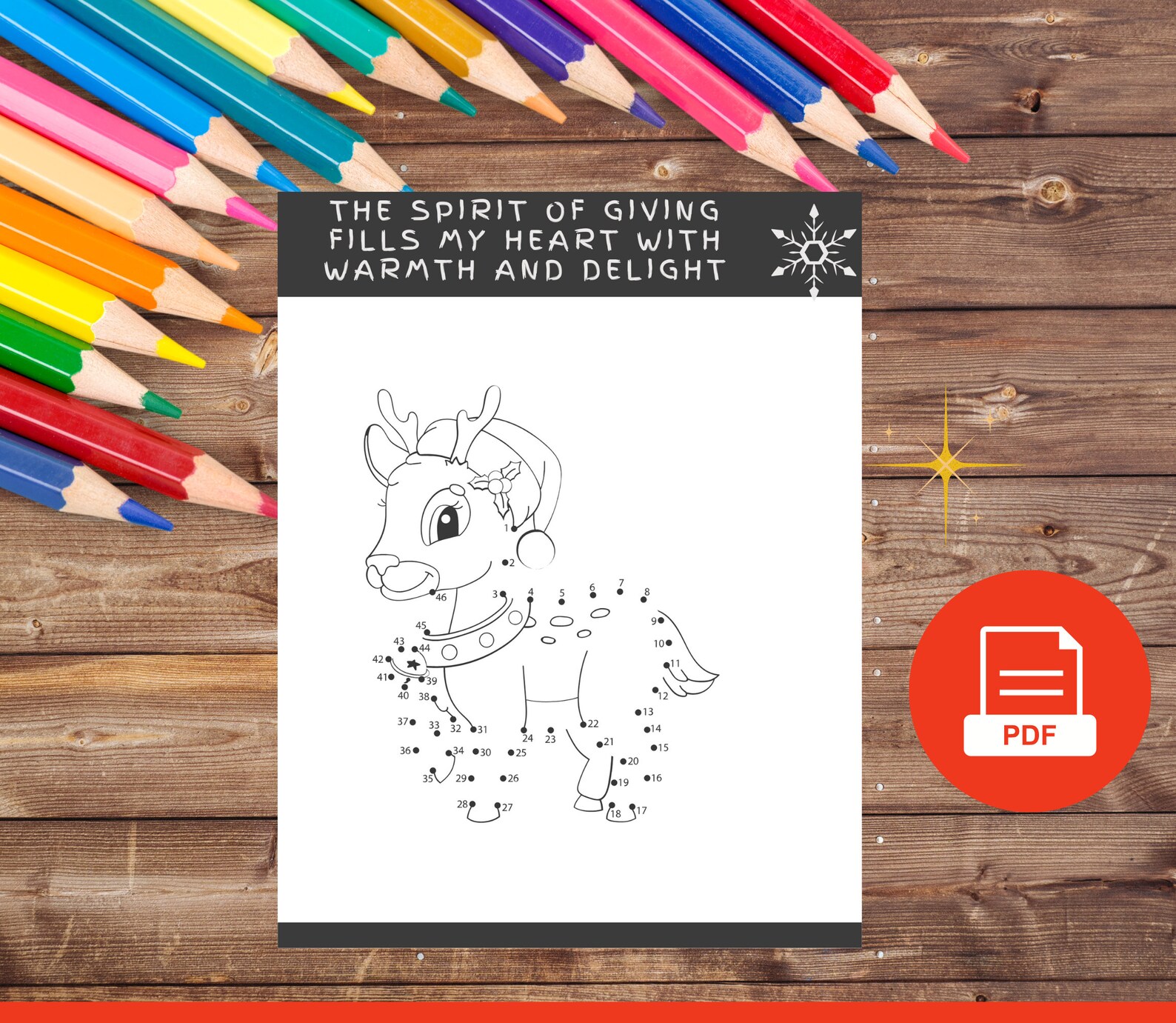 Printable Christmas Coloring Page, Dot to Dot Activity Book for Kids ...