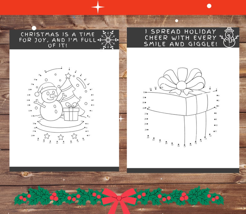 Printable Christmas Coloring Page, Dot to Dot Activity Book for Kids ...