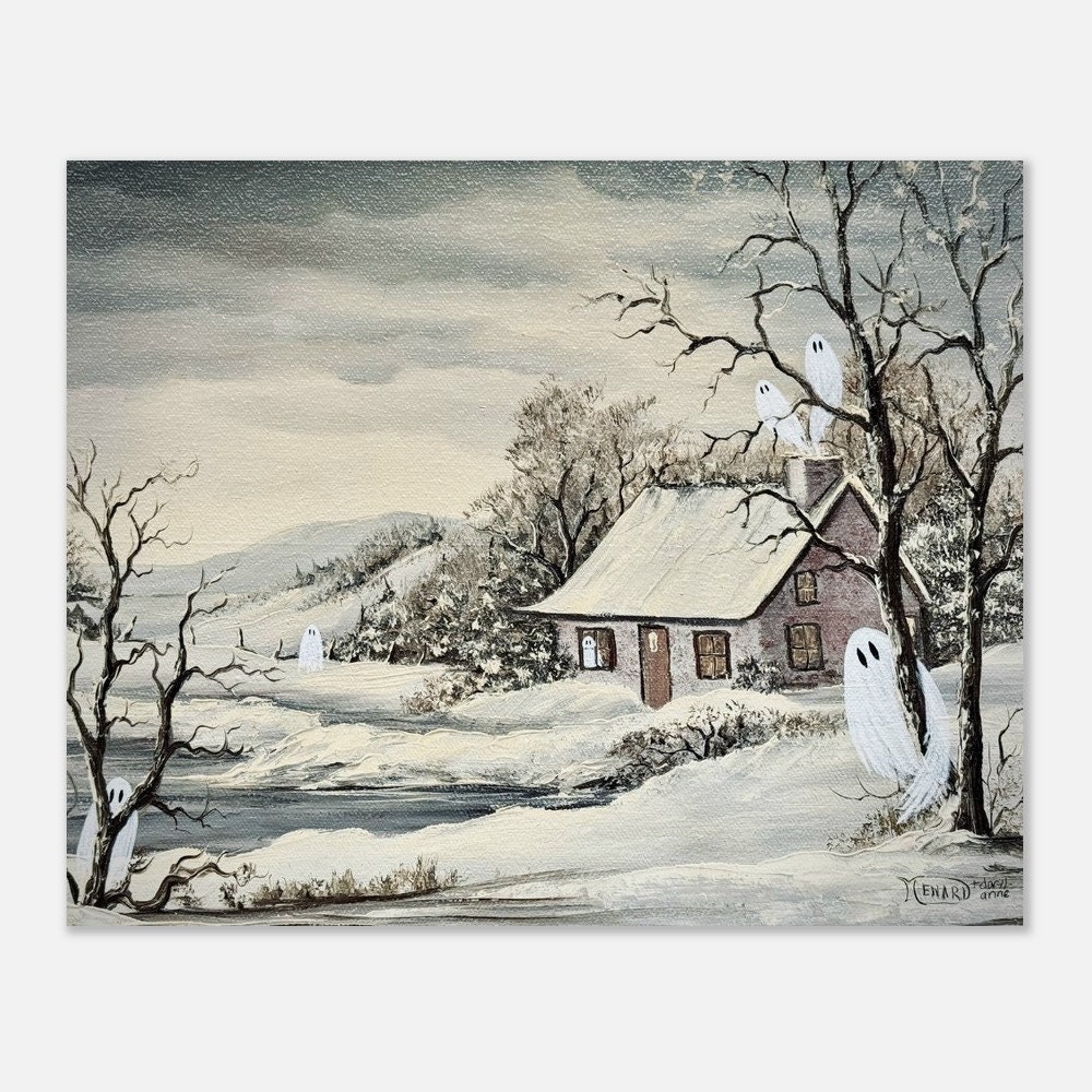 Haunting Winter Ghosts Art Print: Salvaged Vintage Scene - Etsy