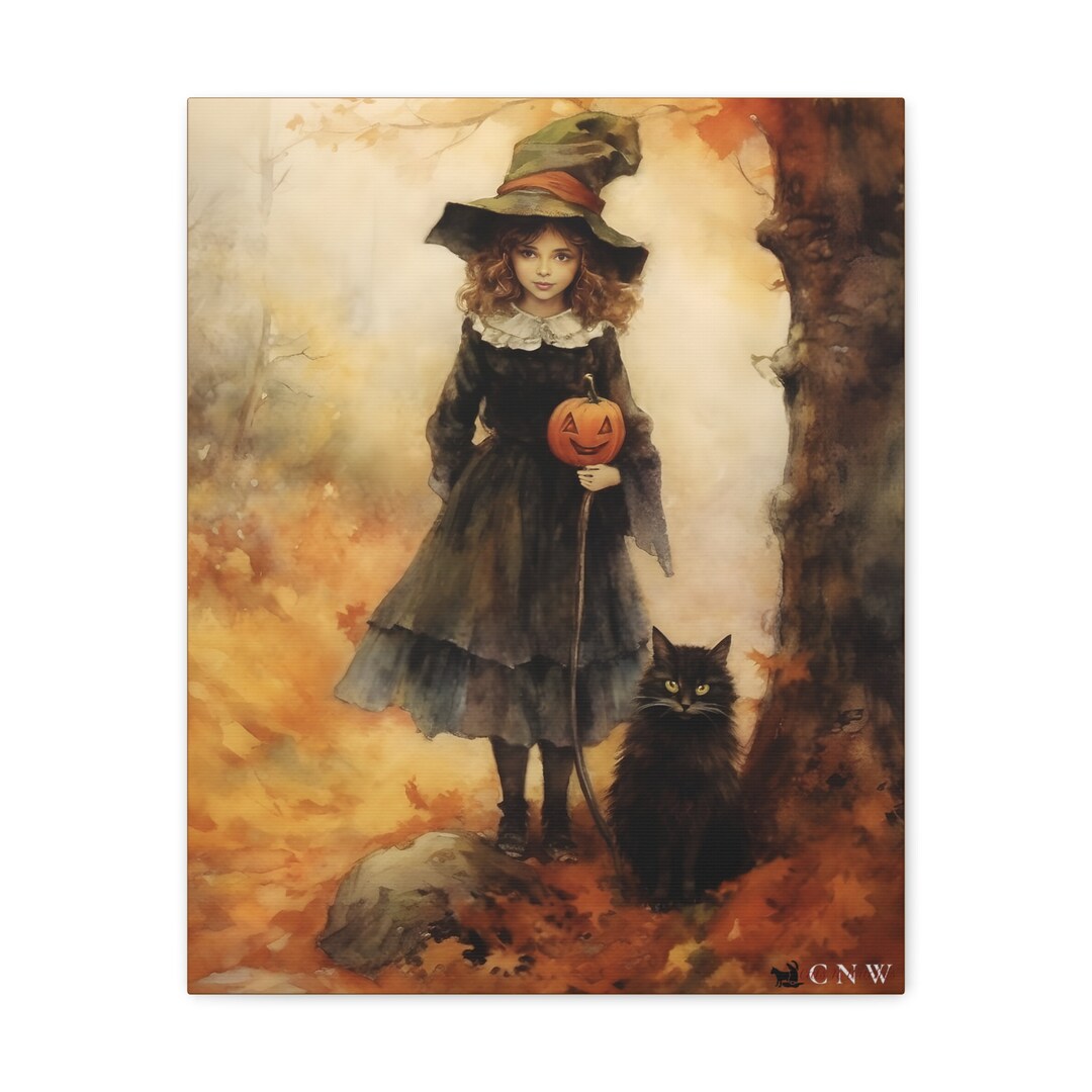 Beautiful and Magical Young Witch #3 With Her Faithful Black Cat ...
