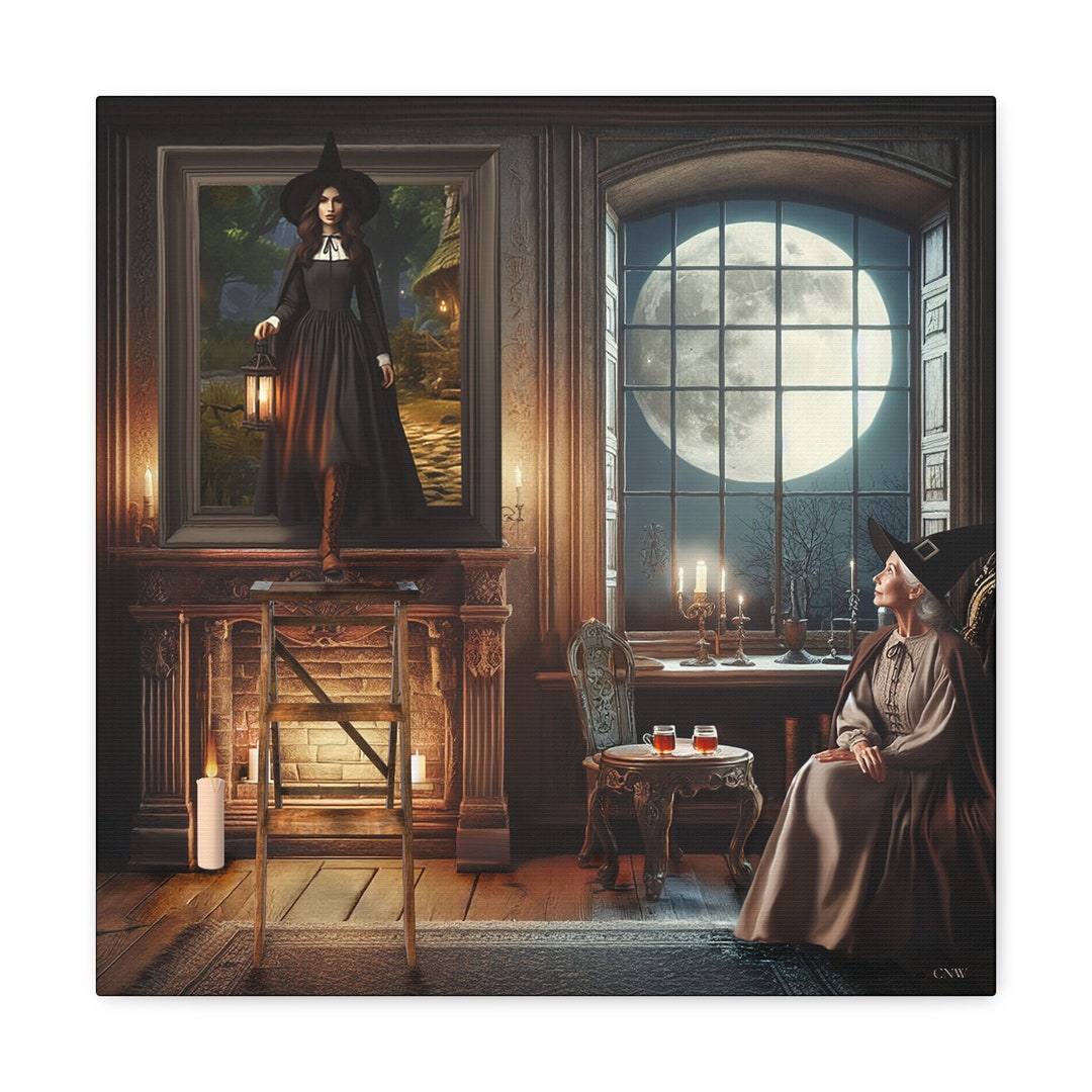 The Witching Hour a Meeting Witch Stepping Out of Portrait to Join ...