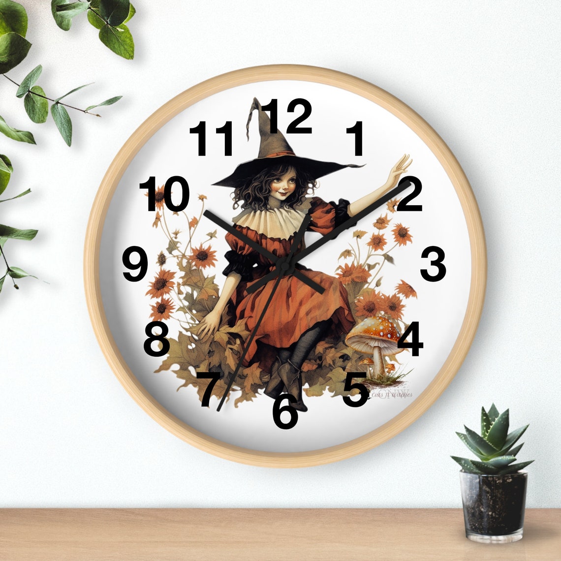 Vintage Witch Wall Clock Cottagecore Clock Gift for Witch Lovers ...