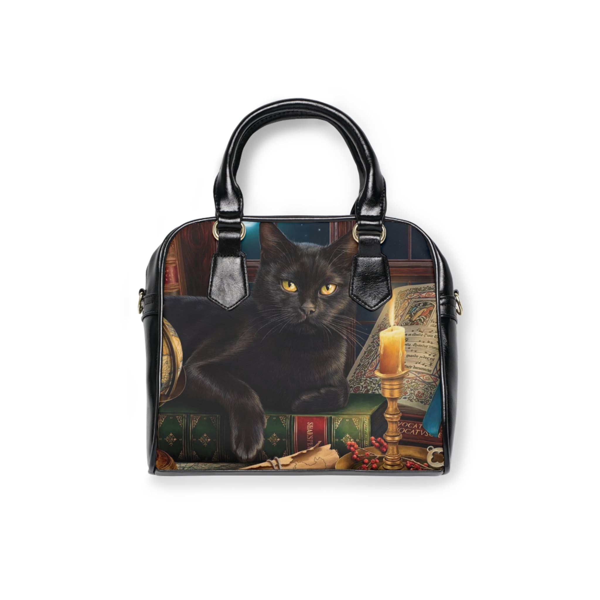 Beautiful Old World Black Cat Shoulder Handbag Top Handle Purse - Etsy UK