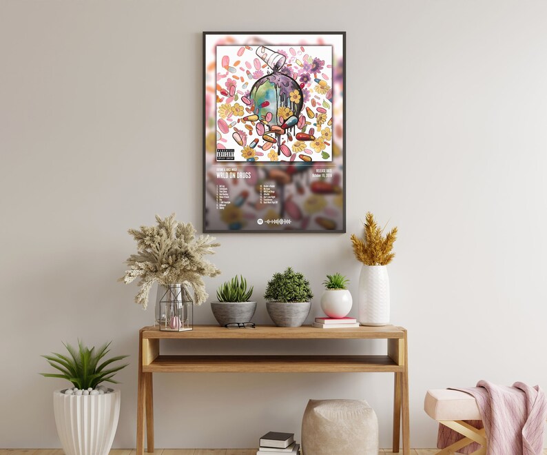Juice Wrld Poster Juice Wrld Poster World On Drugs Album Etsy