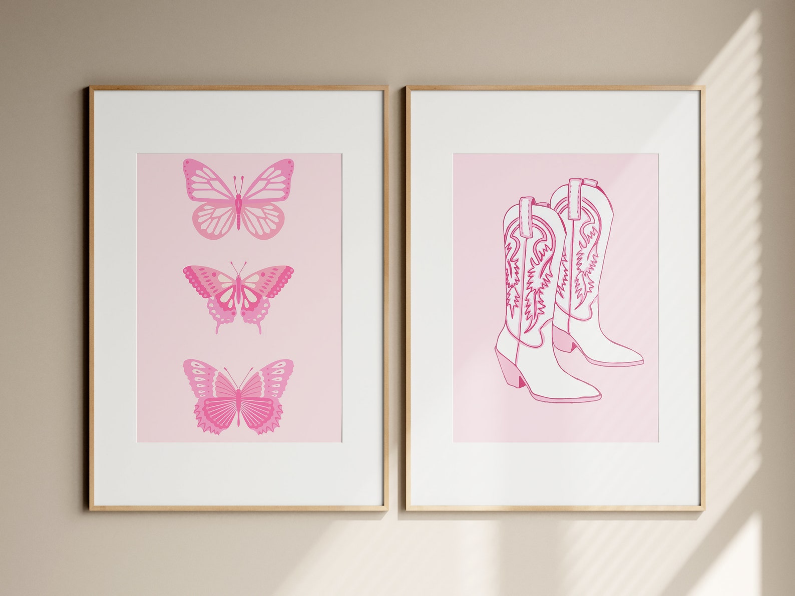 Pink Preppy Gallery Wall Art Set of 10 | Trendy Retro Wall Art Set ...