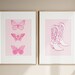 Pink Preppy Gallery Wall Art Set of 10 | Trendy Retro Wall Art Set ...