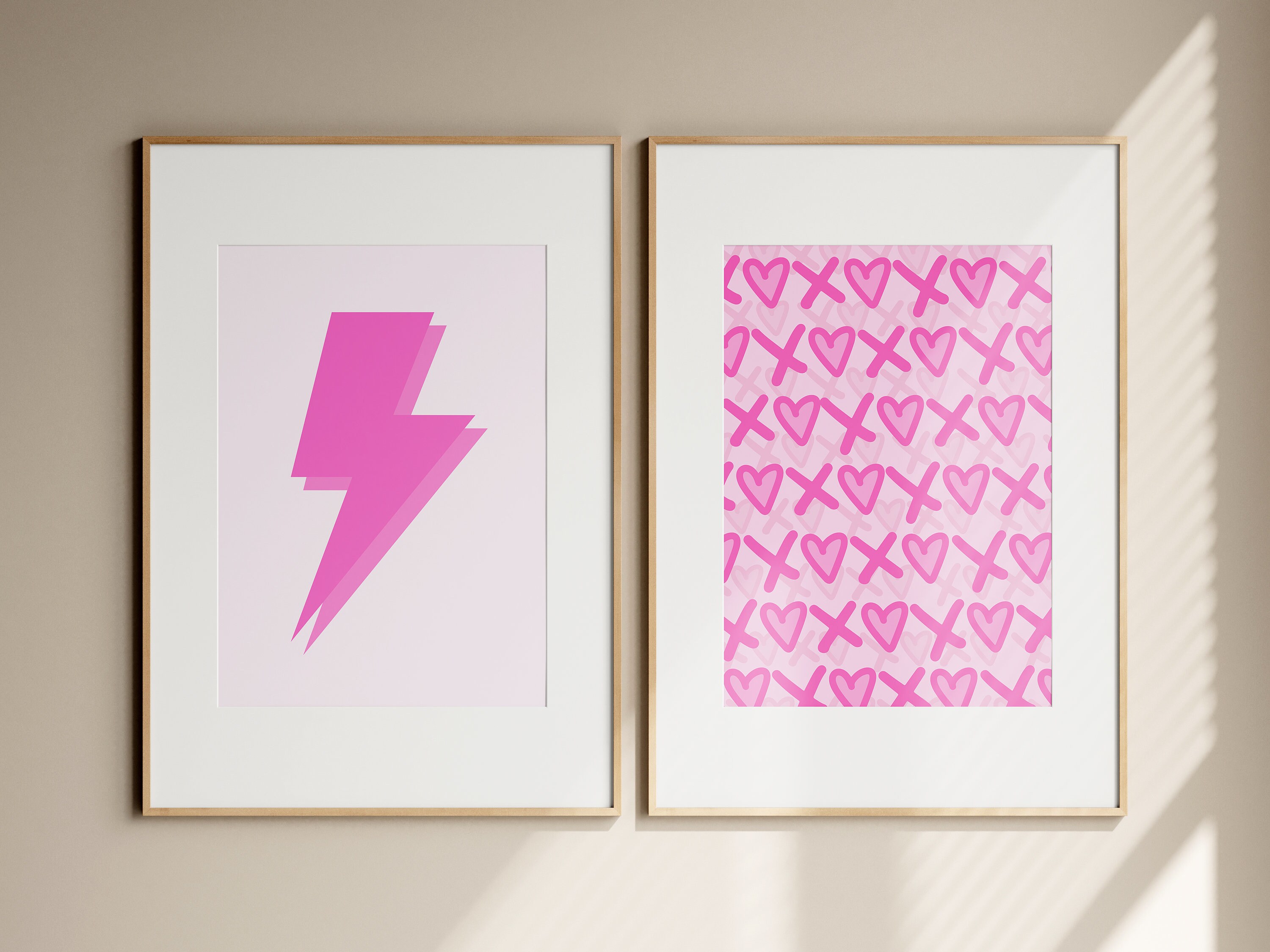 Pink Preppy Gallery Wall Art Set of 10 | Trendy Retro Wall Art Set ...