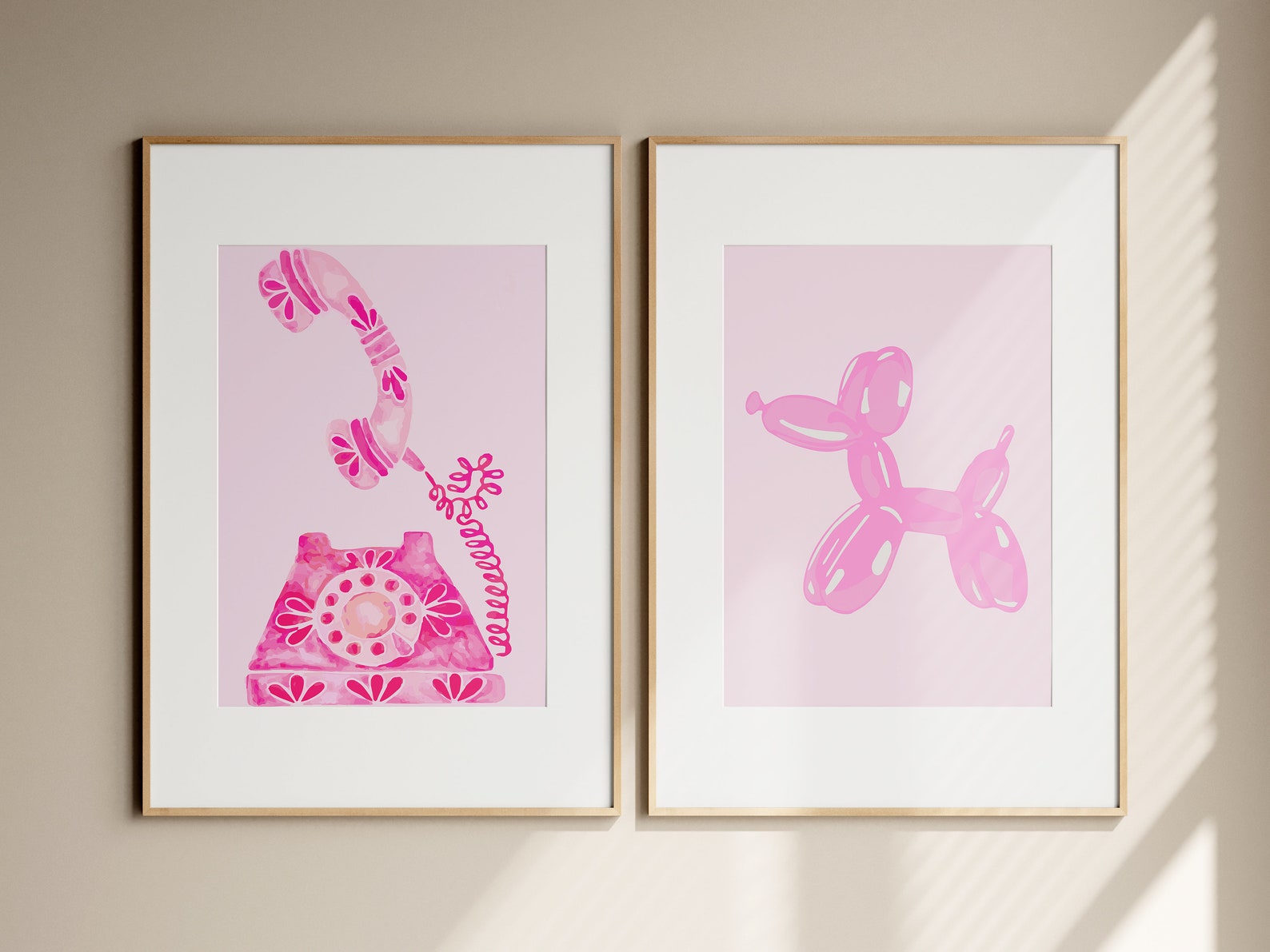 Pink Preppy Gallery Wall Art Set of 10 | Trendy Retro Wall Art Set ...