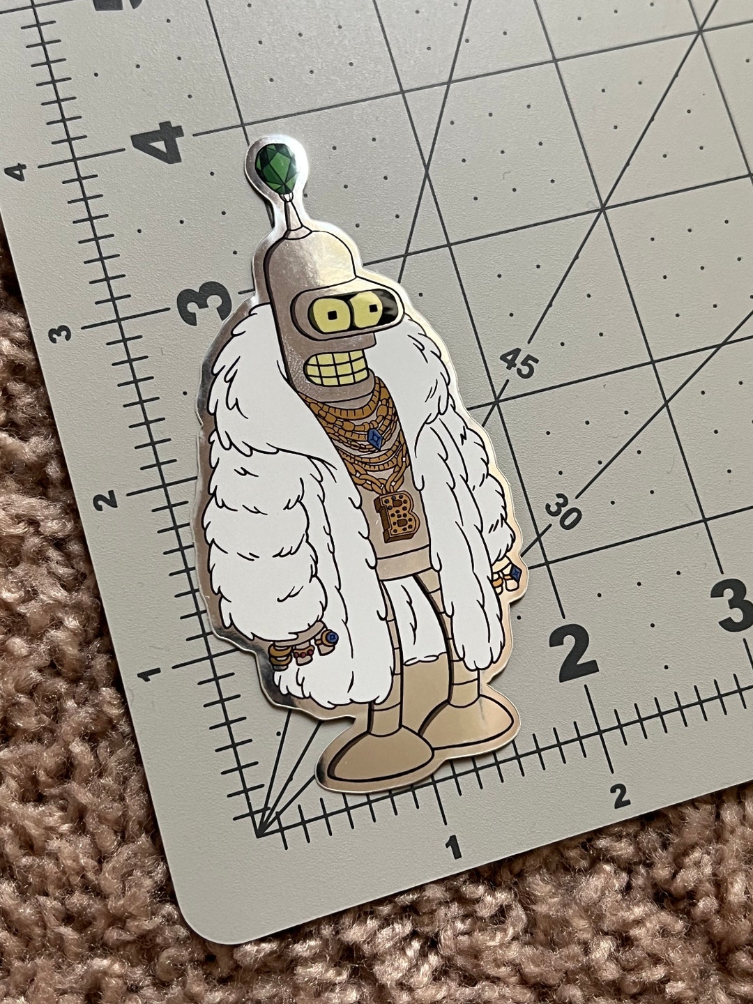 Futurama Bender Metallic Vinyl Sticker - Etsy