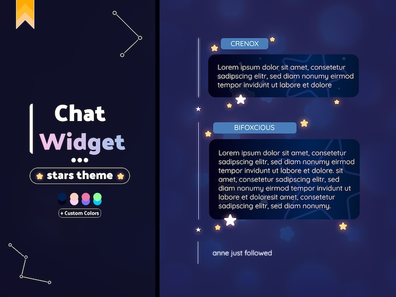 Star Theme Chat Widget for Streamelements! Twitch | OBS - Etsy