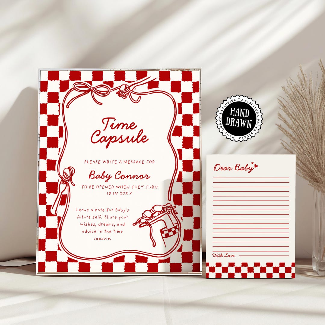 A Little Meatball Baby Shower Time Capsule Templates, Hand-drawn ...