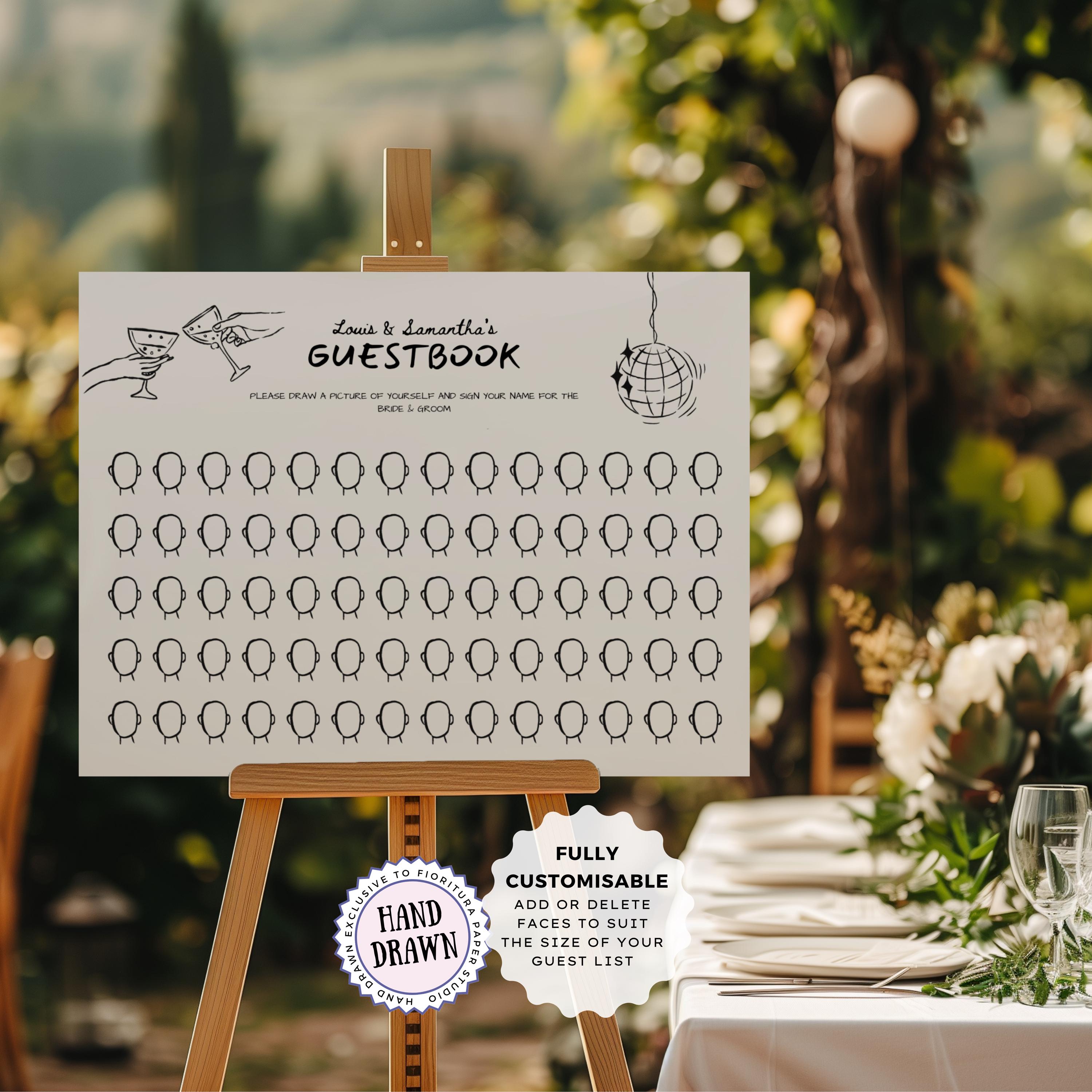 Draw Your Face Guestbook Sign | Fun Wedding Guestbook Alternative ...