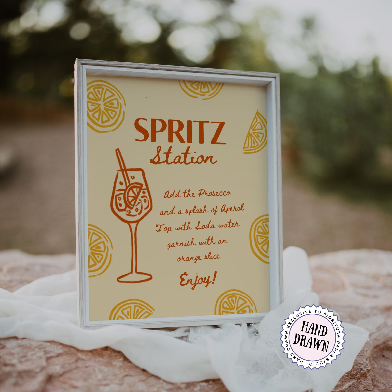 Spritz Station Sign Template | Love at First Spritz Canva Bar Menu ...