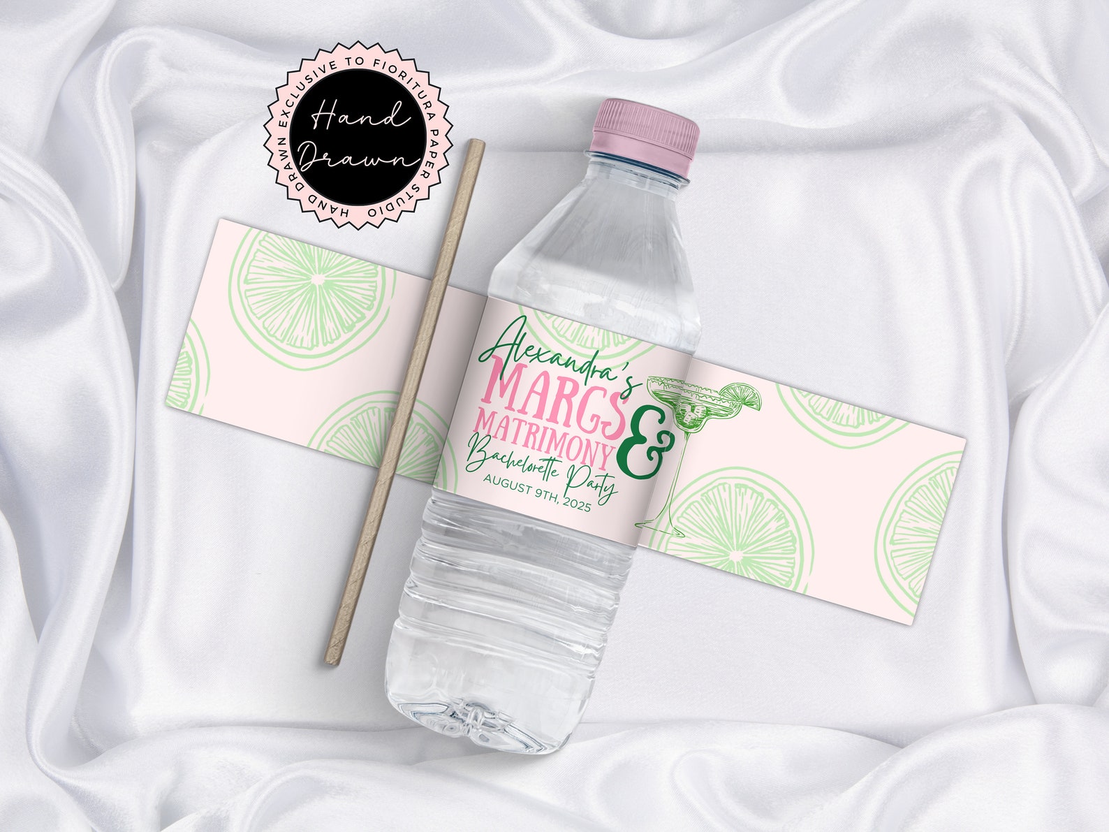 Margs and Matrimony Bachelorette Party Bottled Water Label Template ...