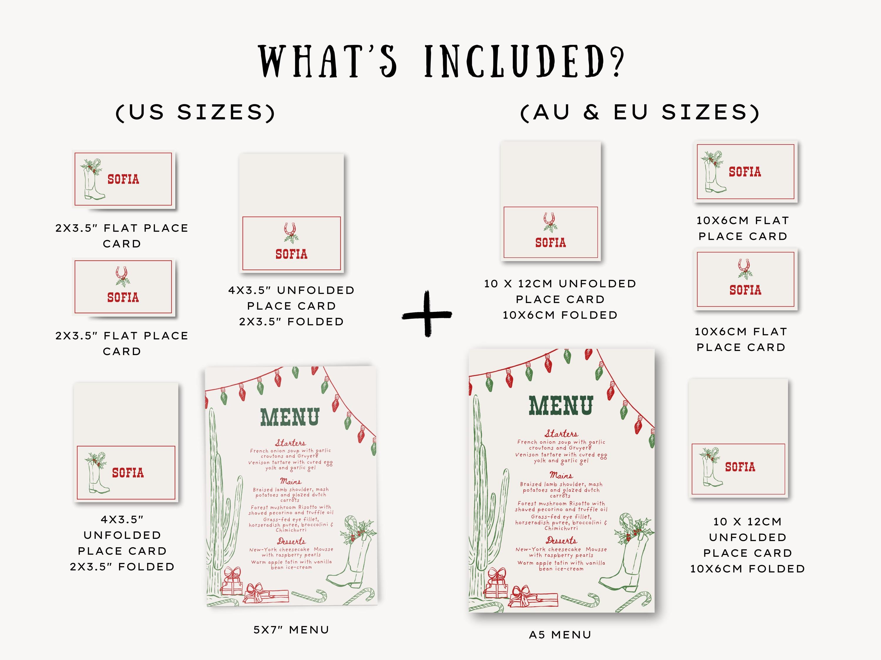 Holiday Hoedown Editable Menu & Place Card Templates | Whimsical Fun ...