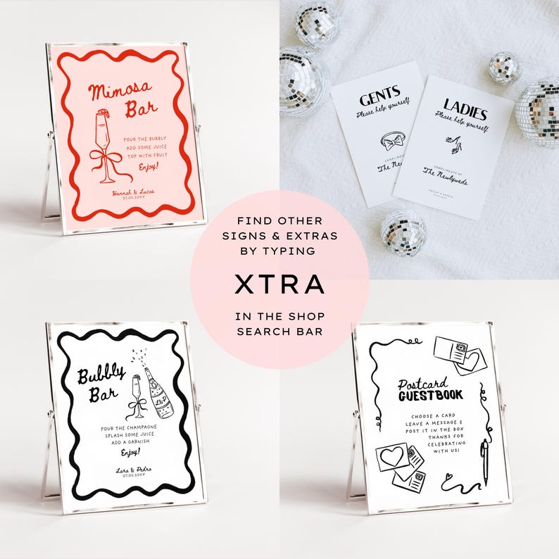 Mimosa Bar Sign Printable Template | Hand-drawn Brunch Drinks Menu ...