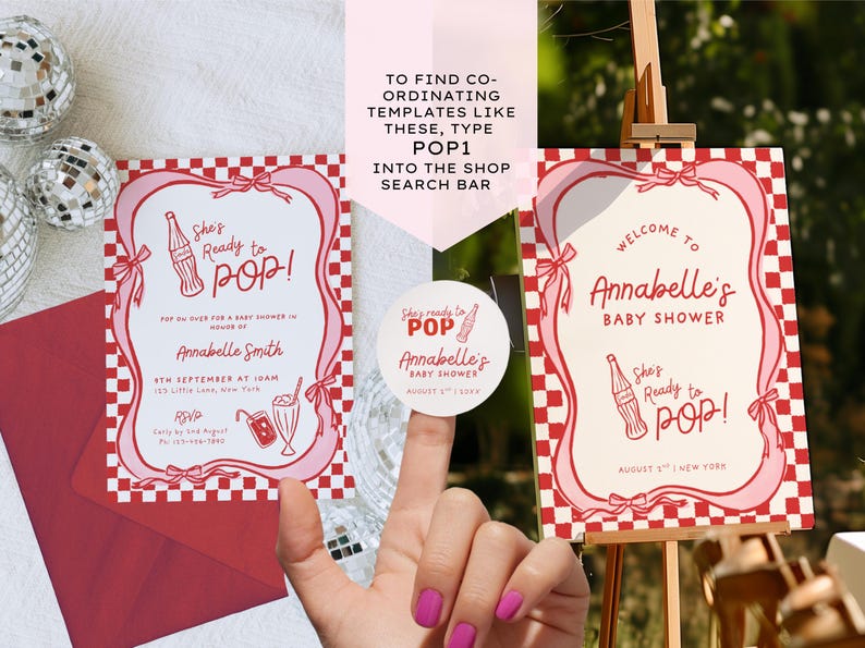 Ready to Pop 50s Soda Baby Shower Game: Word Scramble (editable Canva ...
