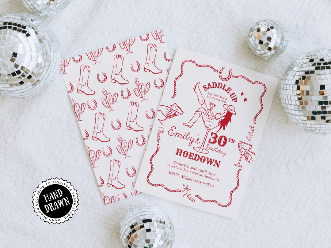 30th Birthday Hoedown Invitation Template | Reckless in Texas | 30th ...