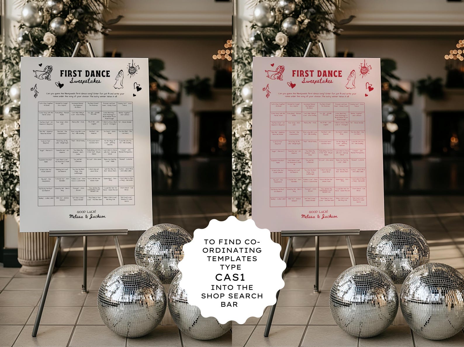 Personalised First Dance Sweepstakes Sign Template | Whimsical Fun Hand ...