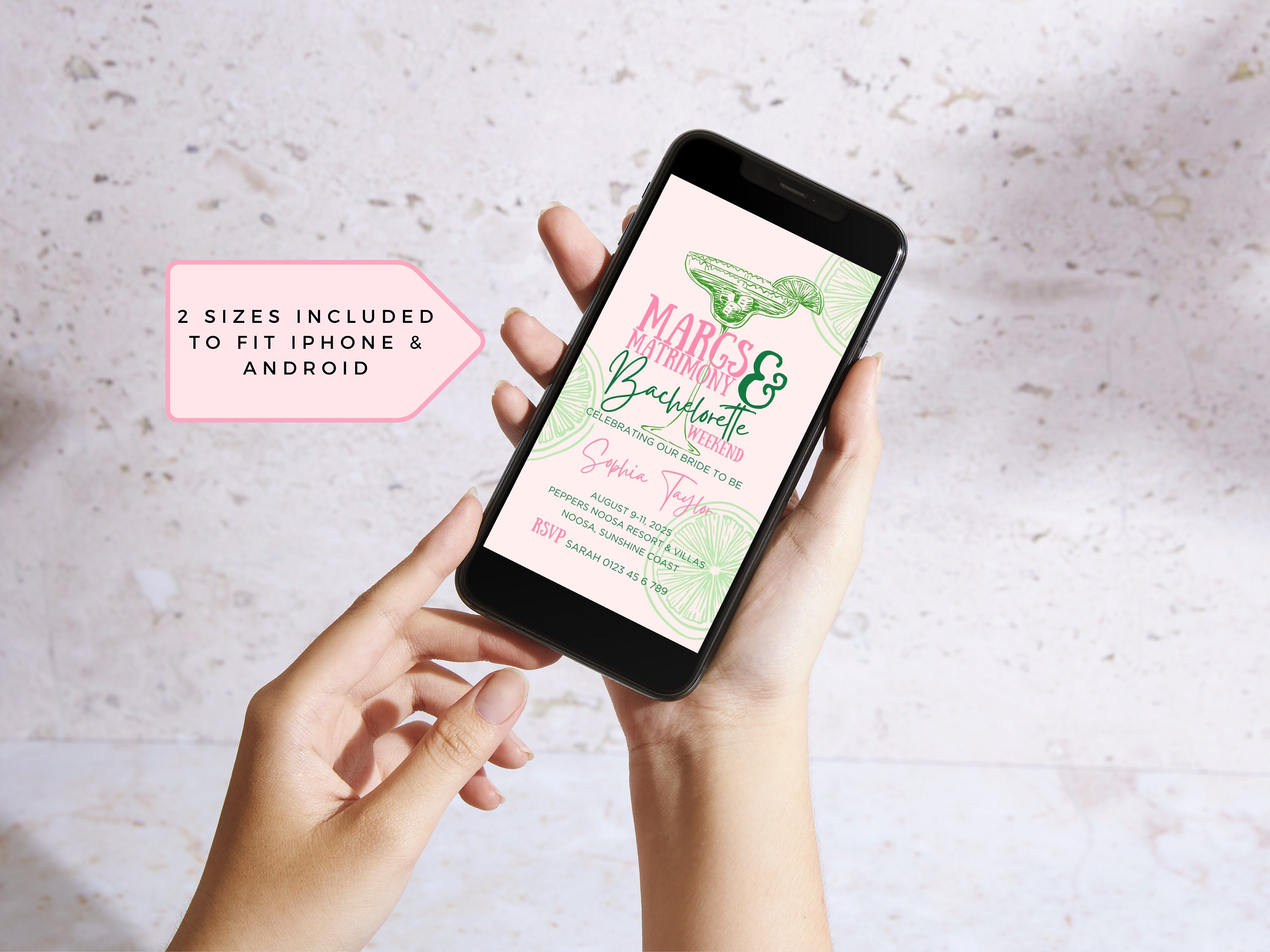 Margs and Matrimony Bachelorette Party Weekend Invitation & Itinerary ...
