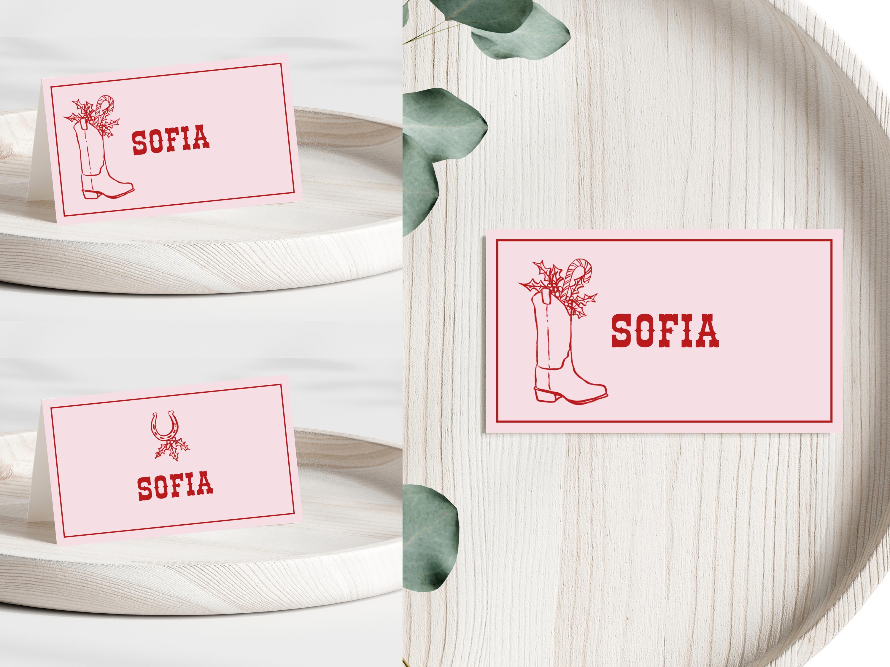 Christmas Holiday Hoedown Dinner Party Template, Editable Menu & Place ...