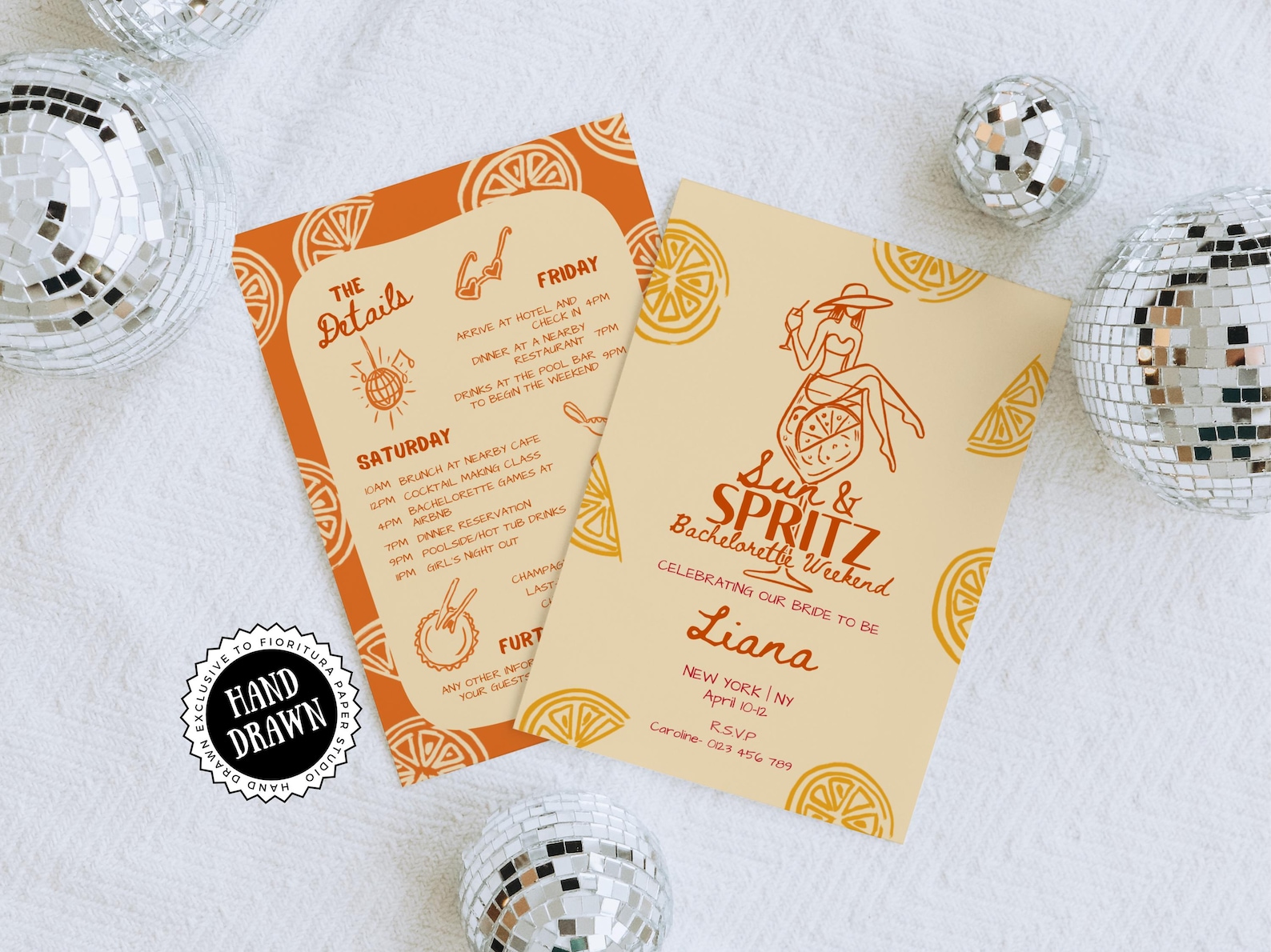 Sun and Spritz Bachelorette Invite & Itinerary Template, Love at First ...
