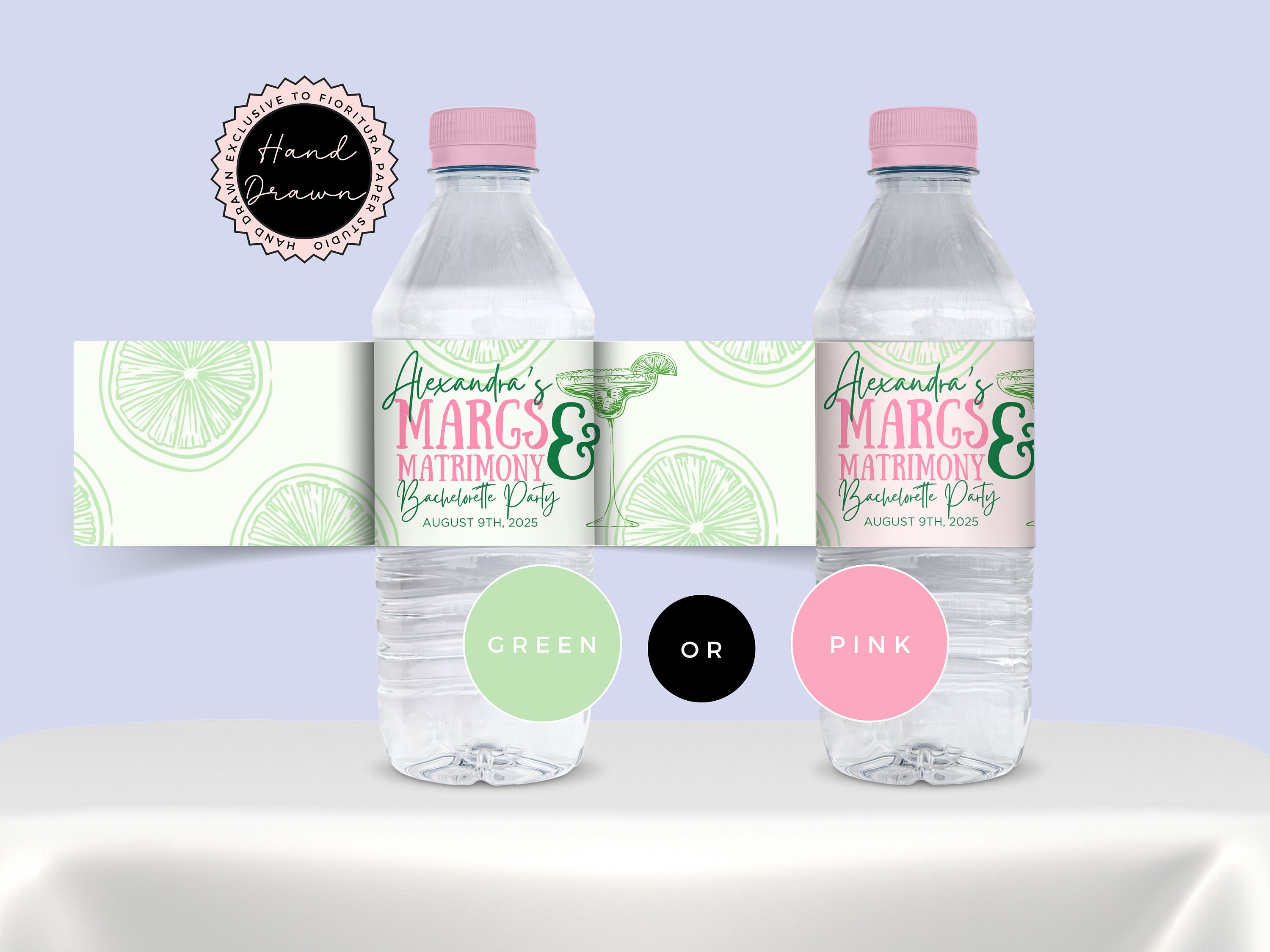 Margs and Matrimony Bachelorette Party Bottled Water Label Template ...