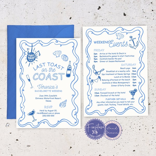 Bachelorette Last Toast on the Coast Template - Etsy