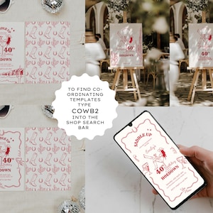 40th Birthday Hoedown Menu Sign Template, Reckless in Texas 40th Rodeo ...