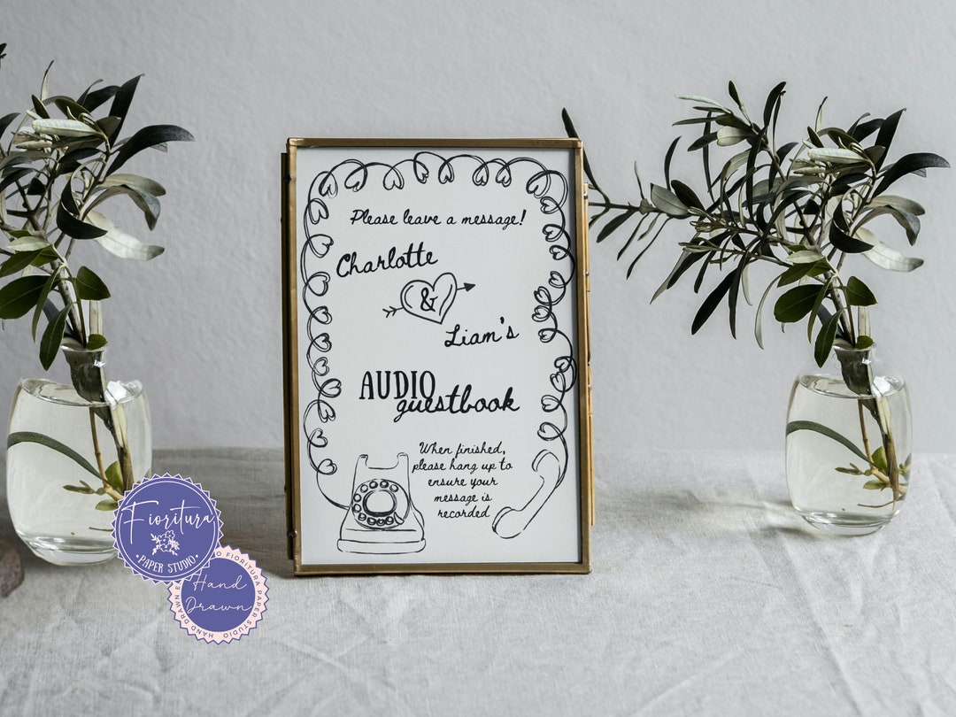 Wedding Audio Guest Book Sign for Table | Editable Canva Template | Fun ...