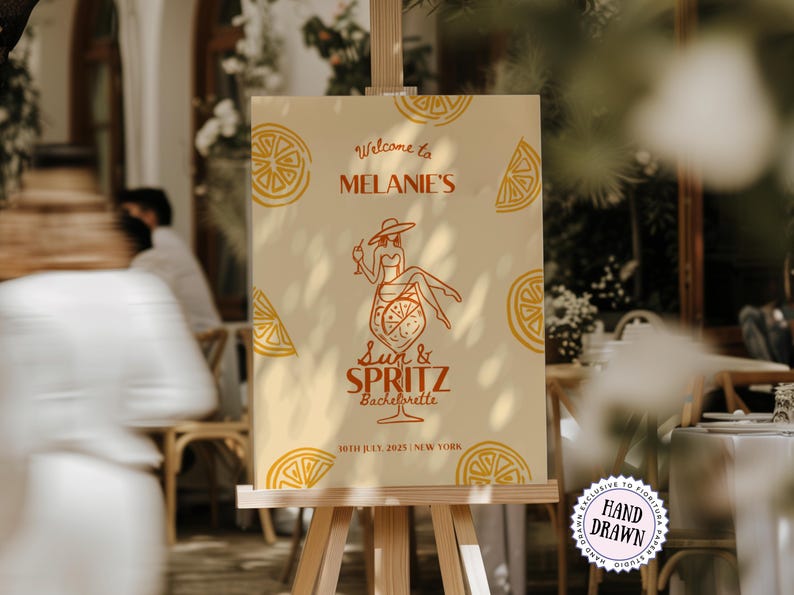 Sun and Spritz Bachelorette Welcome Sign | Love at First Spritz Canva ...