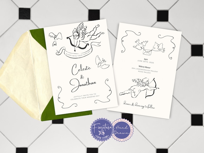 Wedding Invitation Editable Canva Template, Romantic Love Whimsical ...