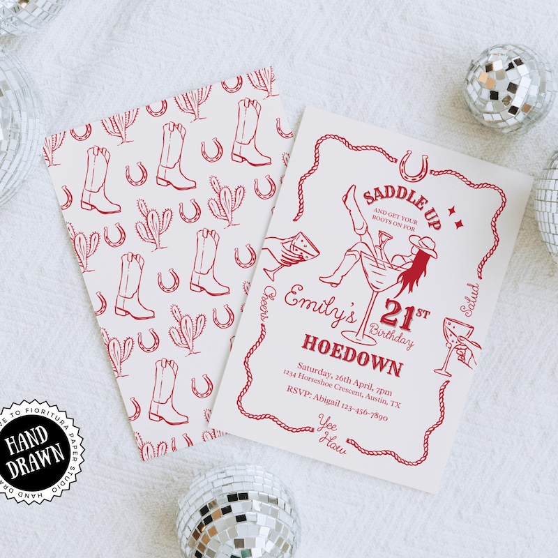 Western 21st Birthday Invitation - Etsy