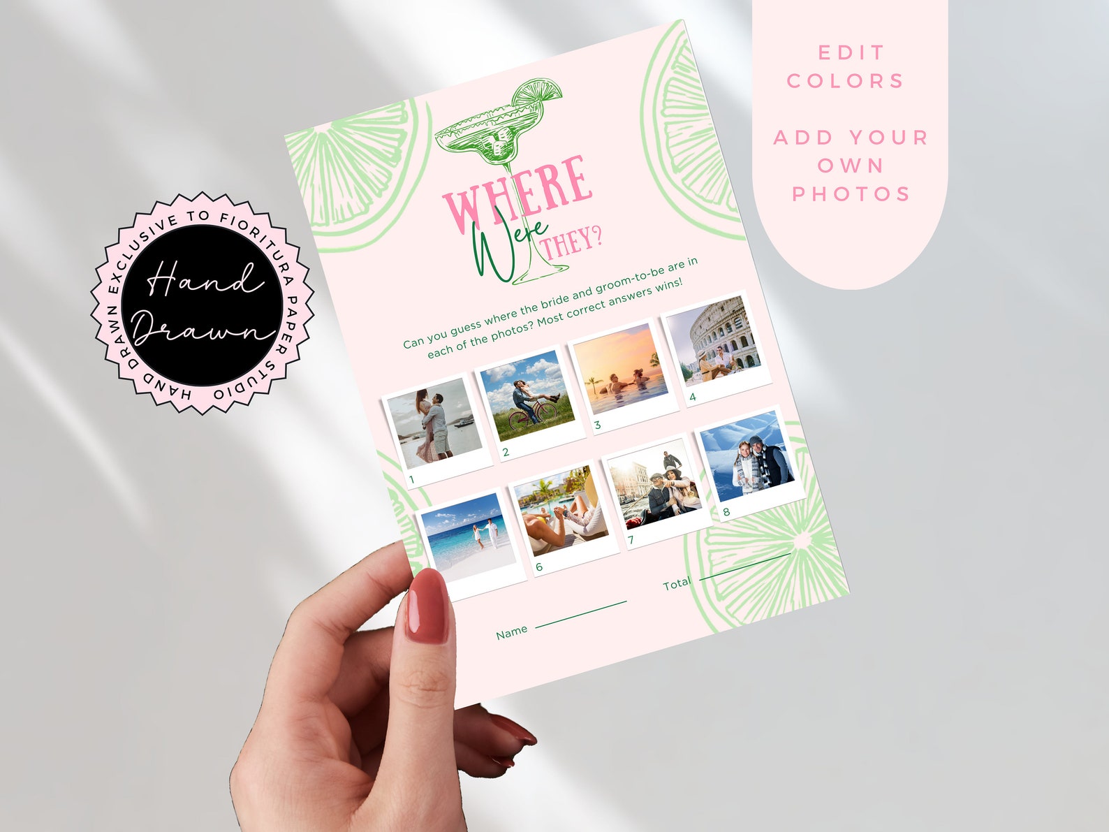 Margs & Matrimony Where Were They? Bachelorette Bridal Shower Game ...