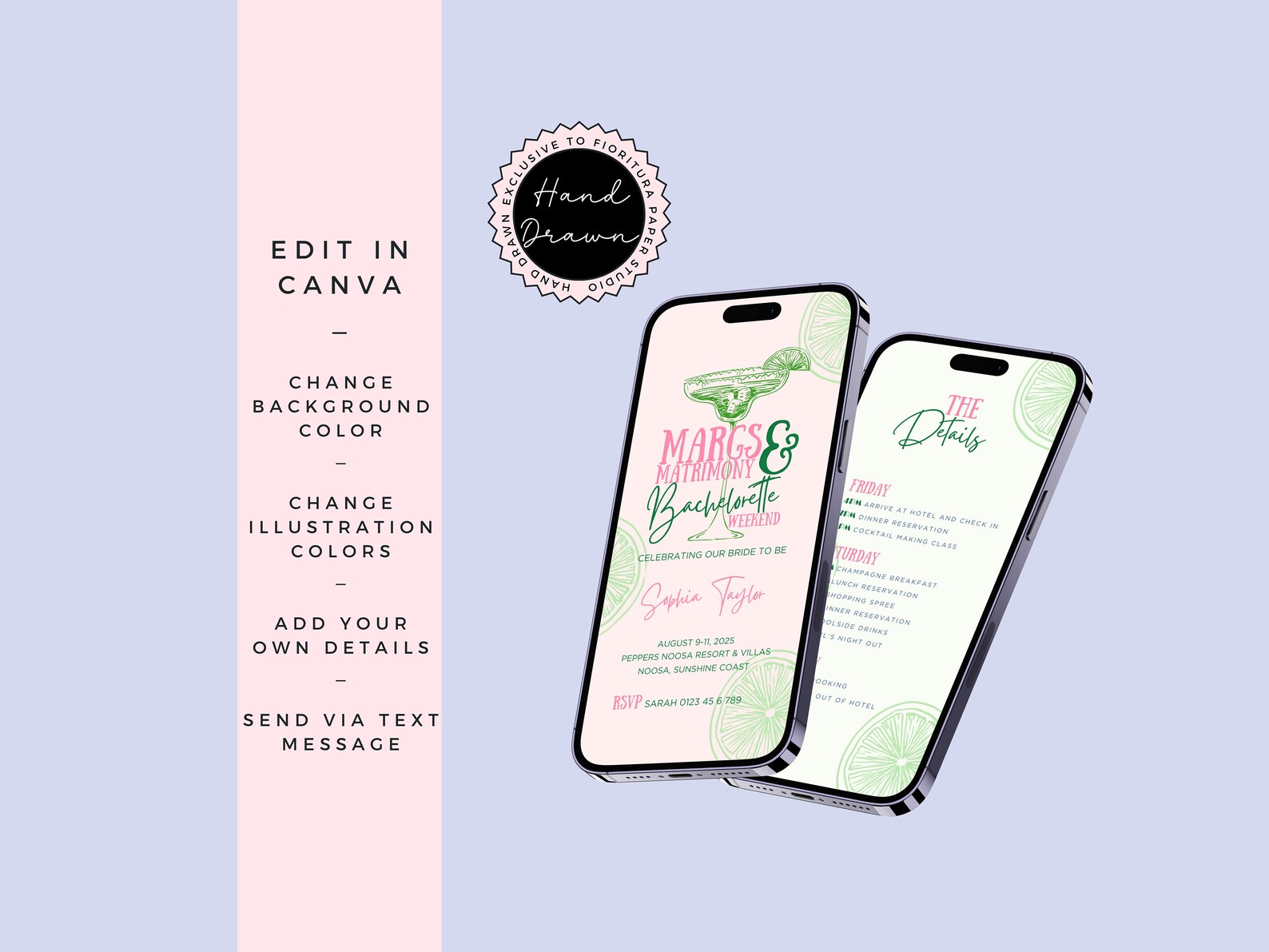 Margs and Matrimony Bachelorette Party Weekend Invitation & Itinerary ...