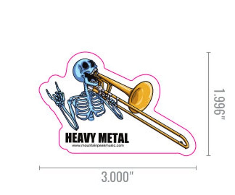 Trombone Sticker: Heavy Metal - Etsy