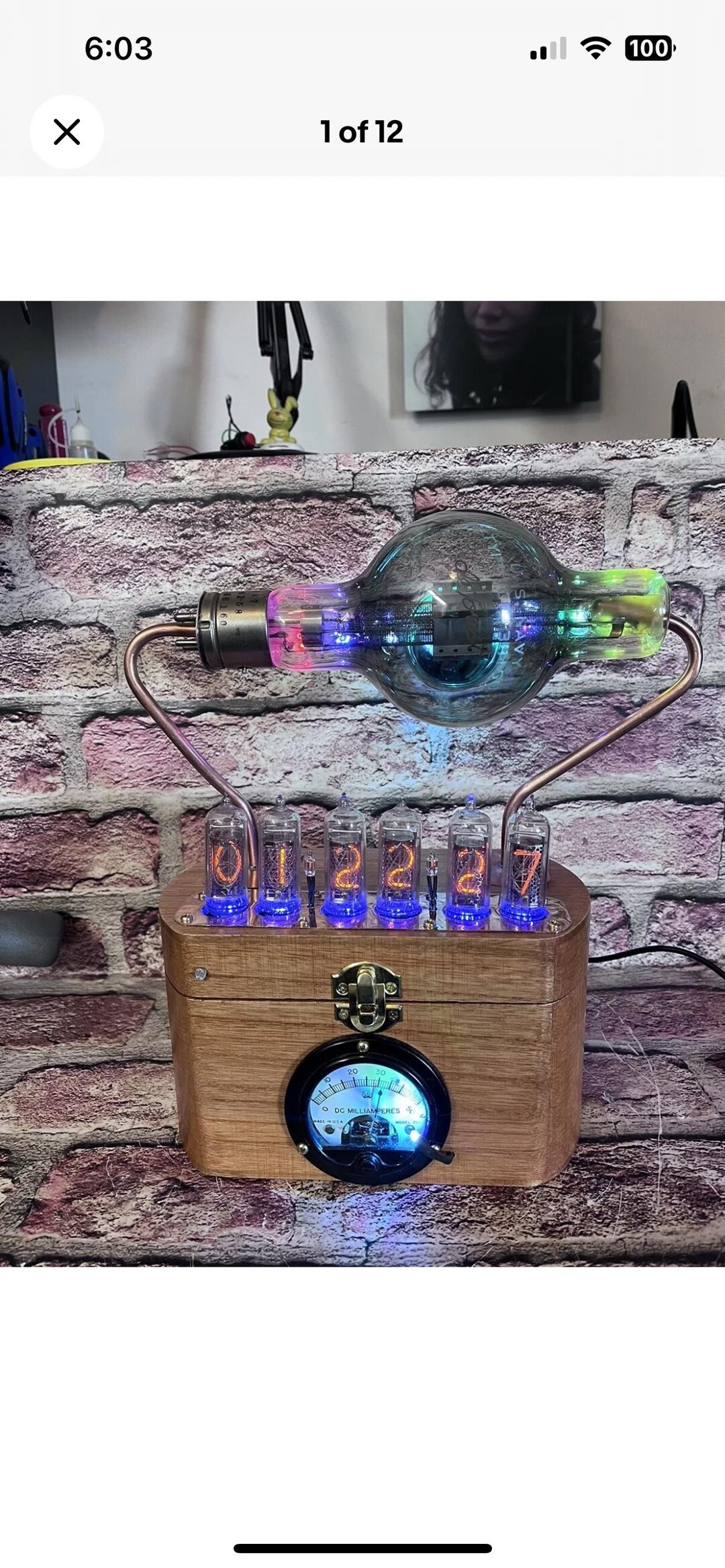 Nixie Clock IN-14 Retro Steampunk. De Forest U.S. Navy 10 Rgb Lit ...